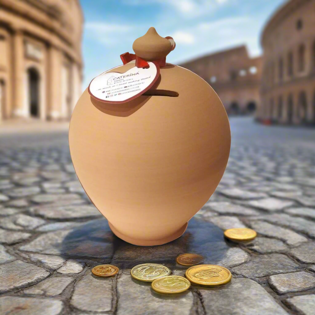 Terracotta Piggy Bank, Clay Coin Bank, Italian Pottery Money Box ...