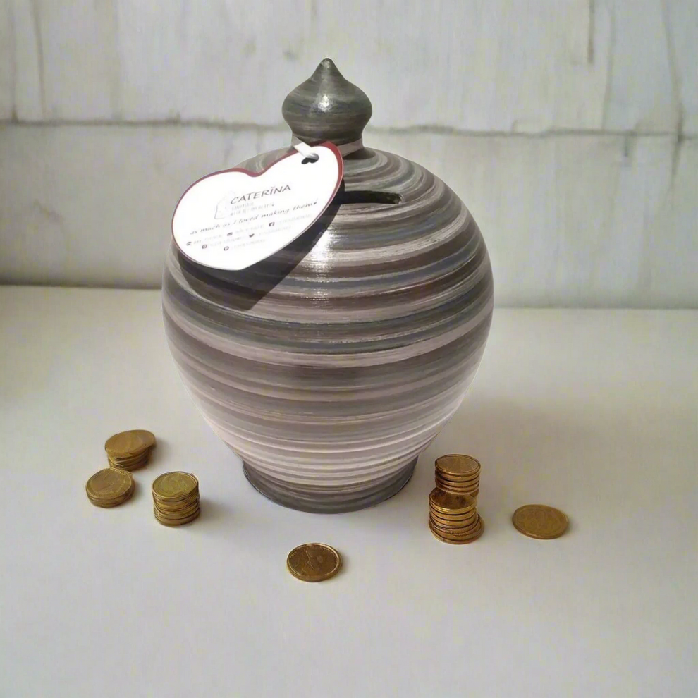 Handmade piggy bank, ceramic money pot, unopenable piggy bank ...